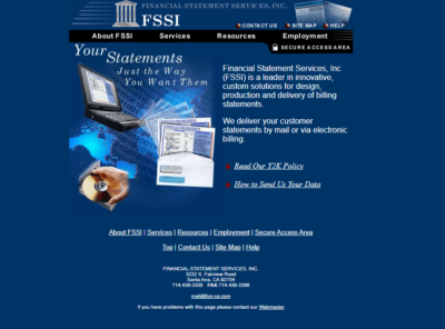 FSSI Website Design Throughout the Years (1999-2022)
